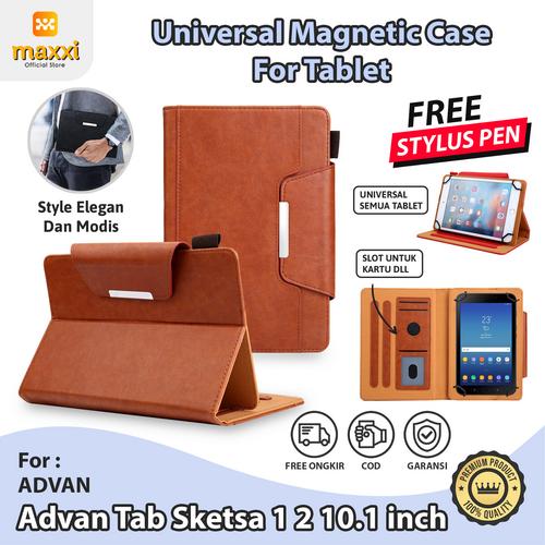 Jual Advan Tab Sketsa 1 2 10.1 inch Tablet Casing Case Leather Cover ...