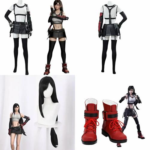 Jual Ready Tifa Lockhart Final fantasy VII costume cosplay wig shoes ...