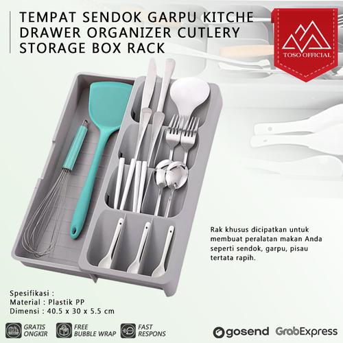 Jual TEMPAT SENDOK GARPU KITCHEN DRAWER ORGANIZER CUTLERY STORAGE BOX ...