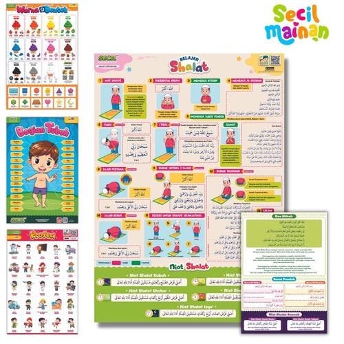 Jual Paket Poster Belajar TK PAUD Muslim Edition (isi 14) Wipe Clean ...