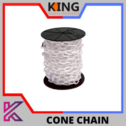 Jual Rantai Plastic Chain / Cone Chain Putih 1 Roll 25 Meter - Putih ...