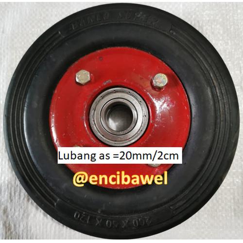 Jual Roda Troli 8 inchi double bearing roda lori banlo super lubang as ...