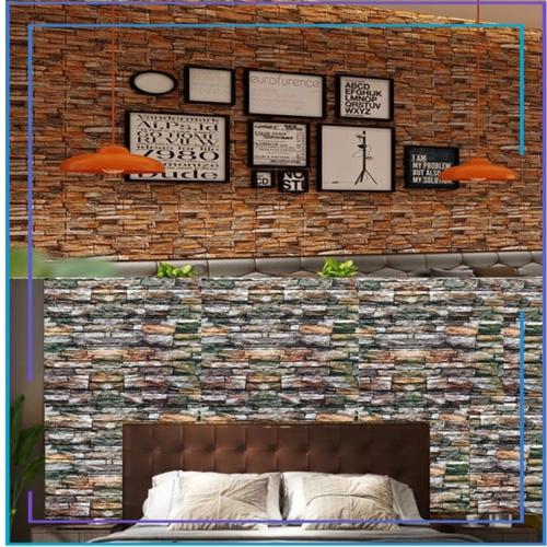 Jual Wallpaper Dinding 3D Wall Sticker Foam Batu Bata Alam Kombinasi ...