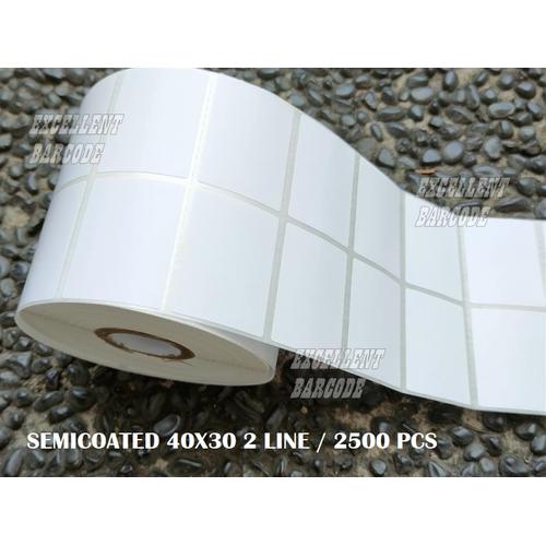 Jual LABEL BARCODE 40 X 30 (2 LINE) KERTAS STICKER LABEL SEMICOATED ...