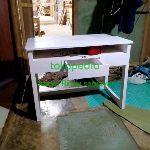 Jual meja komputer warna putih minimalis meja kerja warna putih ...