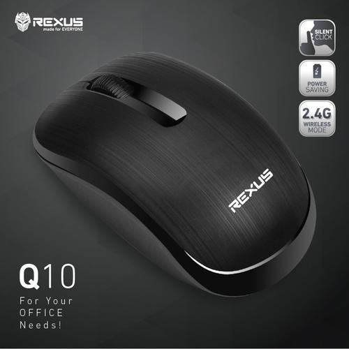 Jual Rexus Q10 3D - Office Wireless 2.4Ghz Silent Mouse - Black Edition ...