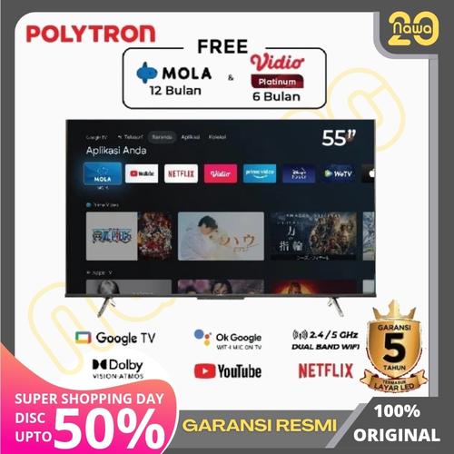 Jual POLYTRON PLD 55UG5959 55inch UHD 4K GOOGLE TV PLD55UG5959 SMART ...