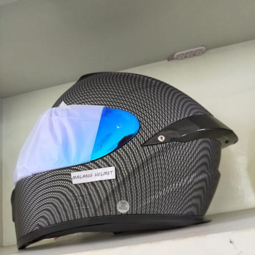 Jual Helm Snail FFS 2C Fiber Carbon Doff Visor Blue - Kab. Malang ...