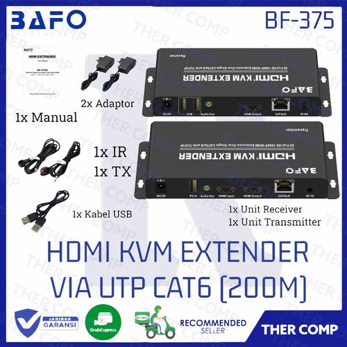 Jual BAFO BF 375 HDMI KVM Extender Over Cat6 Via Lan/Utp Up to 200 ...