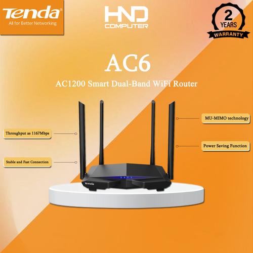 Jual Tenda AC6 Dual Band AC1200 Mbps Gigabit Wifi Router - Kota ...