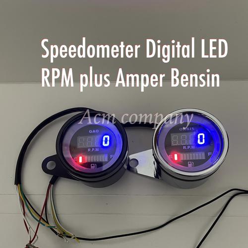 Jual Speedometer Digital LED Rpm Plus Amper Bensin 12Volt Motor Mobil ...