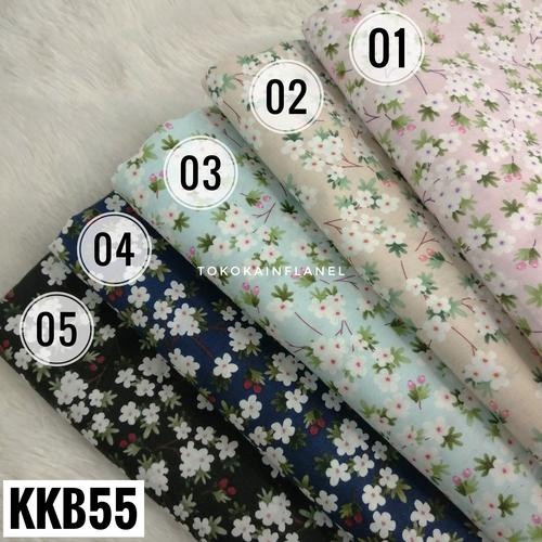 Jual Kain Katun Jepang Bunga Putih per 50cm Lebar Kain 150cm KKB55 - 05 ...