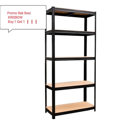 Jual Rak besi Krisbow 90x30x180 Cm 5 Tingkat - Hitam - Kota Surabaya ...