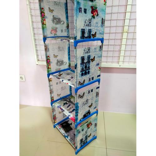 Jual Rak serbaguna kain 5 tingkat 4 susun rak buku portable lemari ...