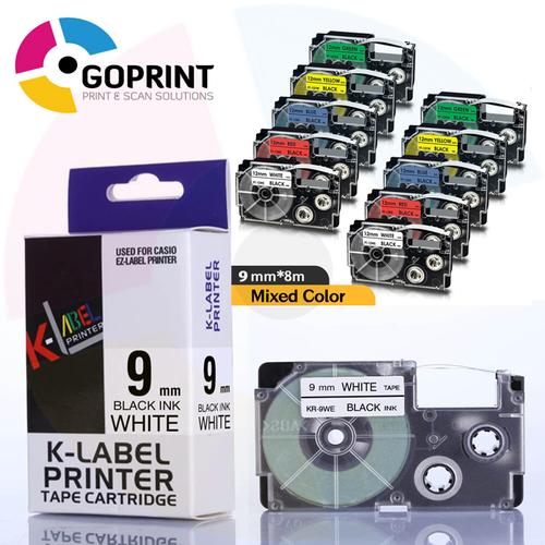 Jual Label Tape K-Label 9mm 8m Compatible Printer Casio KL-60 KL-120 EZ ...