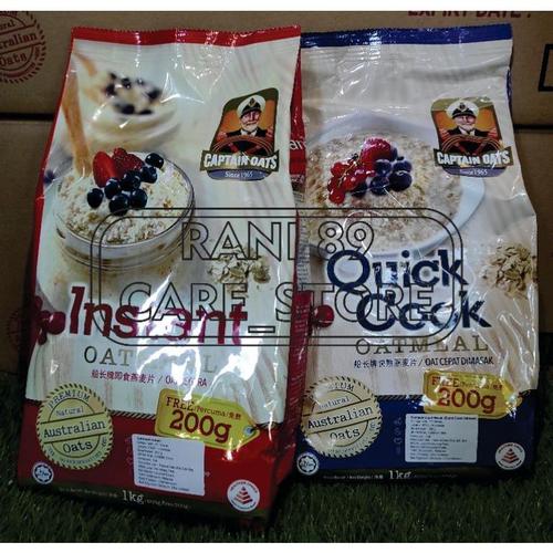 Jual CAPTAIN OAT INSTANT & QUICK COOK OATMEAL POUCH 800GR+200GR ...