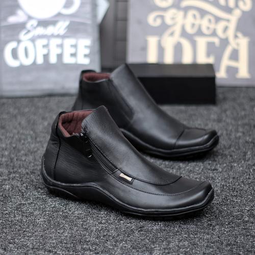 Jual Sepatu Kulit Asli Pantofel Resleting Pria Tinggi Casual Formal ...