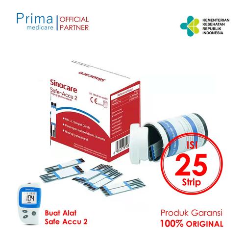 Jual Strip Uji Gula Darah Safe-Accu 2 Sinocare isi 25 Strip - Kota ...