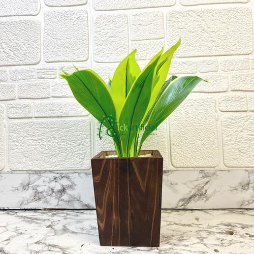 Jual Pohon Daun Pandan Bali X12 Plastik Artificial Pot Kotak Motif Kayu ...