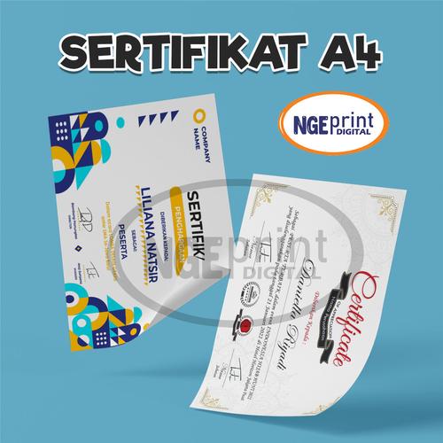 Jual Cetak Sertifikat Piagam Penghargaan A4 Custom Murah Berkualitas ...