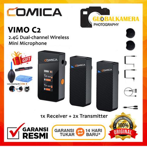 Jual COMICA VIMO C2 2.4Ghz Dual Channel Mini Wireless Microphone - Jakarta Barat - GLOBALKAMERA ...