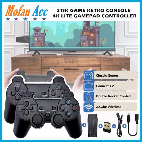 Jual Game Stick Retro 4K Lite Console Mini 2.4G Wireless Gamepad ...