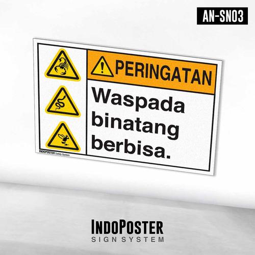 Jual Stiker Safety Sign K3 ANSI Waspada Binatang Berbisa Ular ...