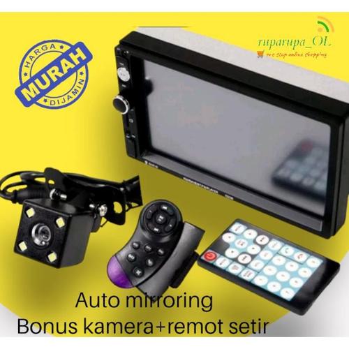 Jual TAPE MOBIL DOUBLE DIN DOBEL DIN BONUS KAMERA PARKIR DAN REMOT STIR ...