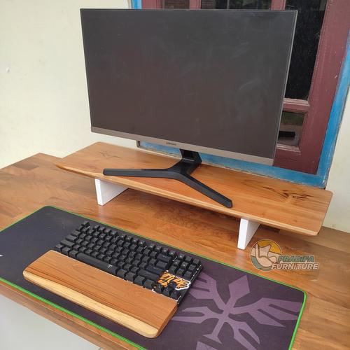 Jual stand monitor custom kayu gratis 3D desain - 80x23x12 - Kab ...