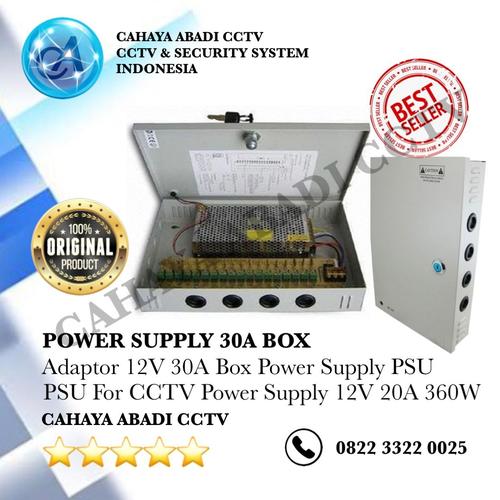 Jual POWER SUPPLY BOX 12V 30A 360W CCTV / PSU 10A 12V BOX PANEL 18 CH ...