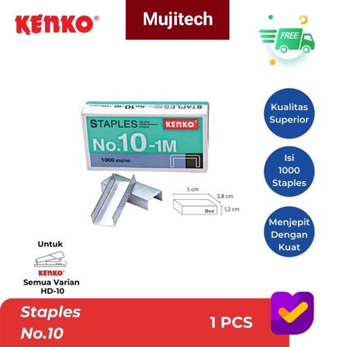 Jual 1 BOX (20 PCS) ISI STAPLER STAPLES No 10-1M KENKO STEPLES - Kab ...