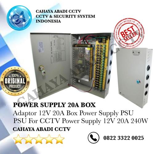 Jual POWER SUPPLY BOX 12V 20A 240W CCTV / PSU 20A 12V BOX PANEL 18 CH ...