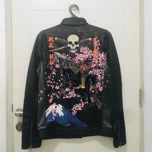 Jual Sukajan Biker Jacket Skull cherry blossom sakura japan anime ...