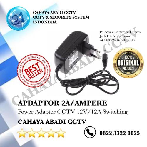 Jual ADAPTOR CCTV 12V 2A ADAPTOR POWER 2A 12V REAL 2A 12V - Jakarta ...