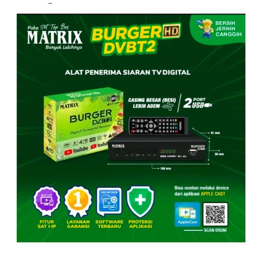 Jual Matrix Hijau Burger Set Top Box STB DVBT2 Penerima Siaran Digital ...