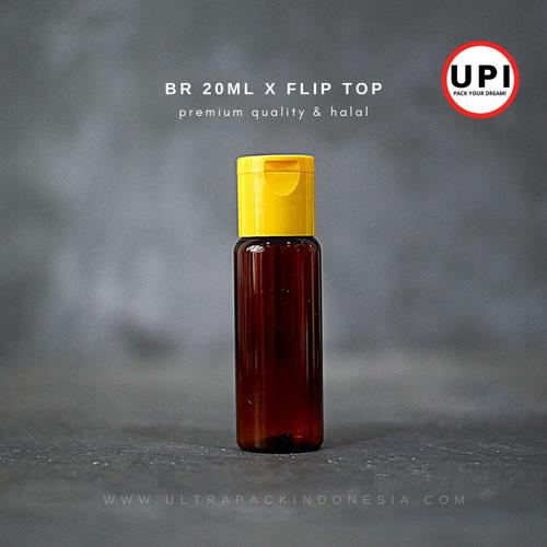 Jual BOTOL PLASTIK FLIPTOP 20ML - BR 20ML AMBER & FLIP TOP - Merah ...