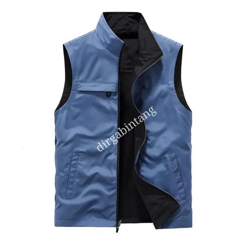 Jual Jaket Rompi Bolak Balik/Vest Pria Lapangan - HITAM+BIRU, S - Kab ...