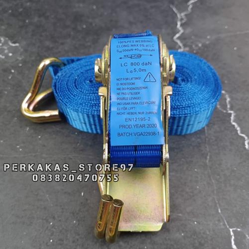 Jual Tali pengikat barang ratchet lashing belt 25mm × 5m × 800Kg ...