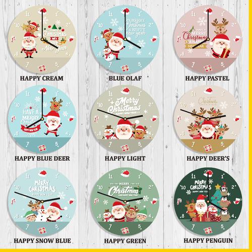 Jual Jam Dinding Natal Tahun Baru Karakter Santa Xmas Merry Christmas ...