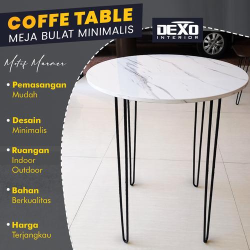 Jual Meja Bulat Minimalis Diameter 60 cm Meja Cafe Bundar Kaki Besi ...