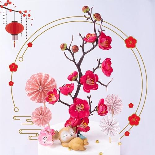 Jual CFS01 Cake Topper Flower Plum Bunga Sakura Meihua Hias Kue Imlek ...