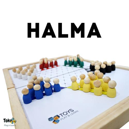 Jual Mainan Anak Keluarga Family Board Game Halma Chinese Checker Kayu ...