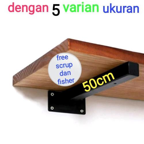 Jual BRACKET AMBALAN DINDING PENAHANAN PAPAN AMBALAN - Hitam, 50cm 1pcs ...
