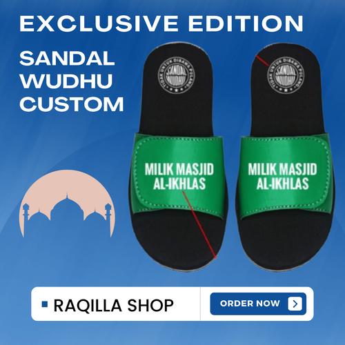 Jual sandal wudhu custom nama sendal masjid custom nama sandal slide ...