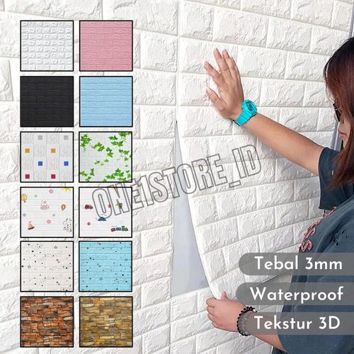 Jual Wallpaper Stiker Dinding 3D Foam Brick Batu Bata - Bata Putih ...