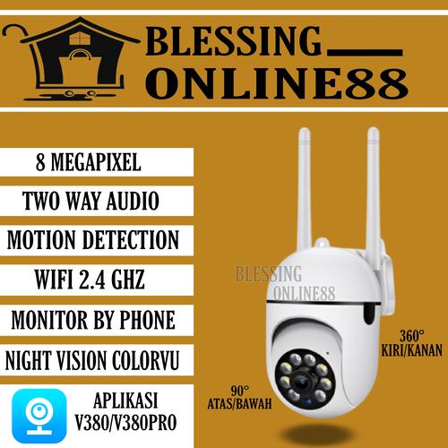 Jual IP Camera CCTV Outdoor CCTV Wifi 360 PTZ Pan Tilt 8 MP V380 Pro ...