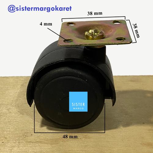Jual Roda Mini Caster Castor Kastor Kursi Kantor D48 Tipe Plat - Kab ...