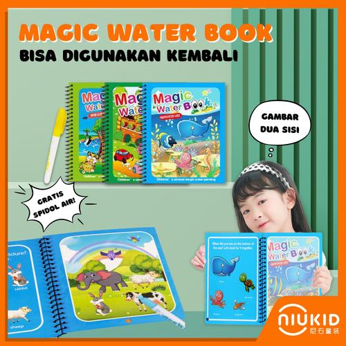 Jual NIUKID MAGIC WATER BOOK MAGIC WATER PEN BUKU GAMBAR MEWARNAI BUKU ...