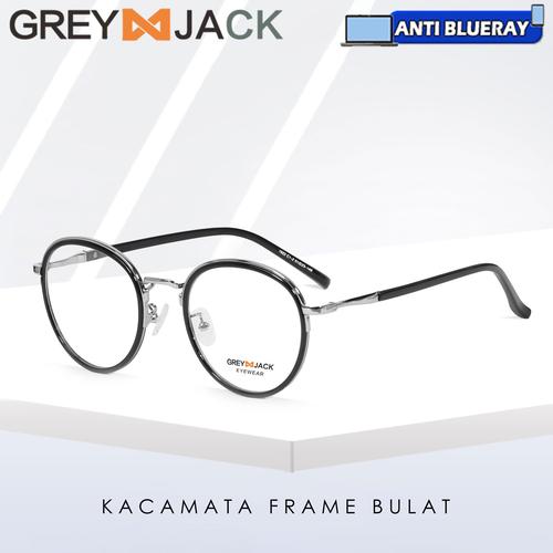 Promo Grey Jack Frame Kacamata Bulat Simple Fashion Retro Bisa Minus ...