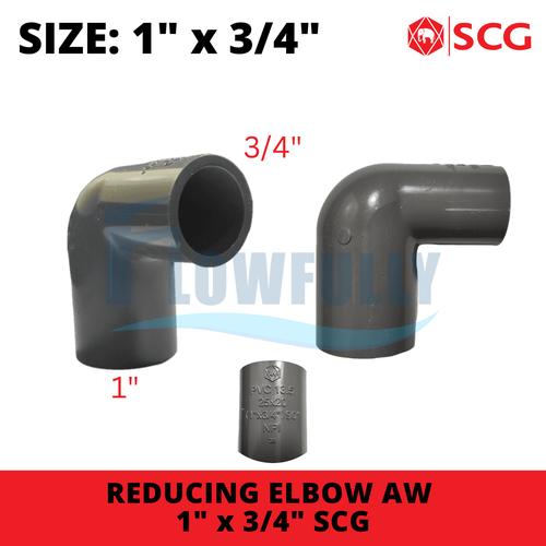 Jual REDUCING ELBOW AW 1 x 3/4 SCG PVC TS REDUCER VERLOP VLOK OVERLOOP ...